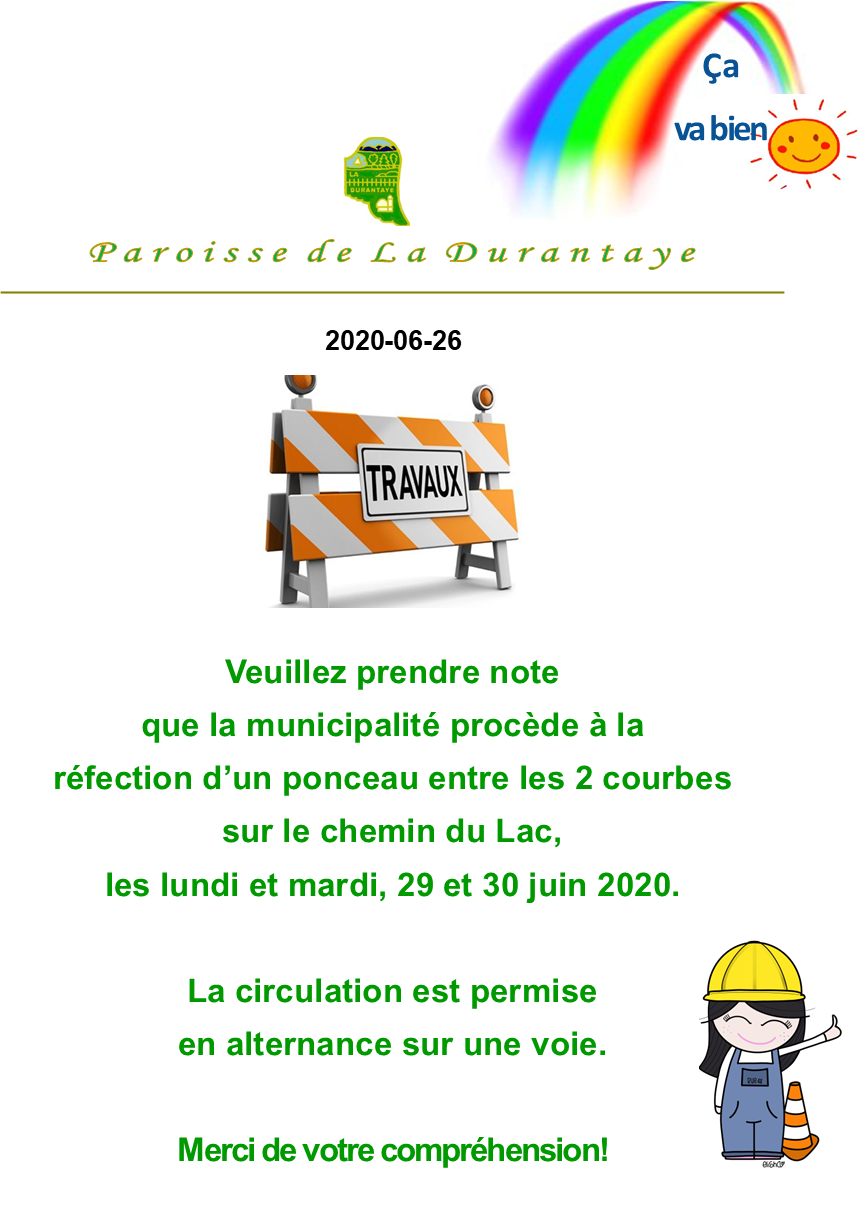 Réfection d'un ponceau | Municipalité de La Durantaye